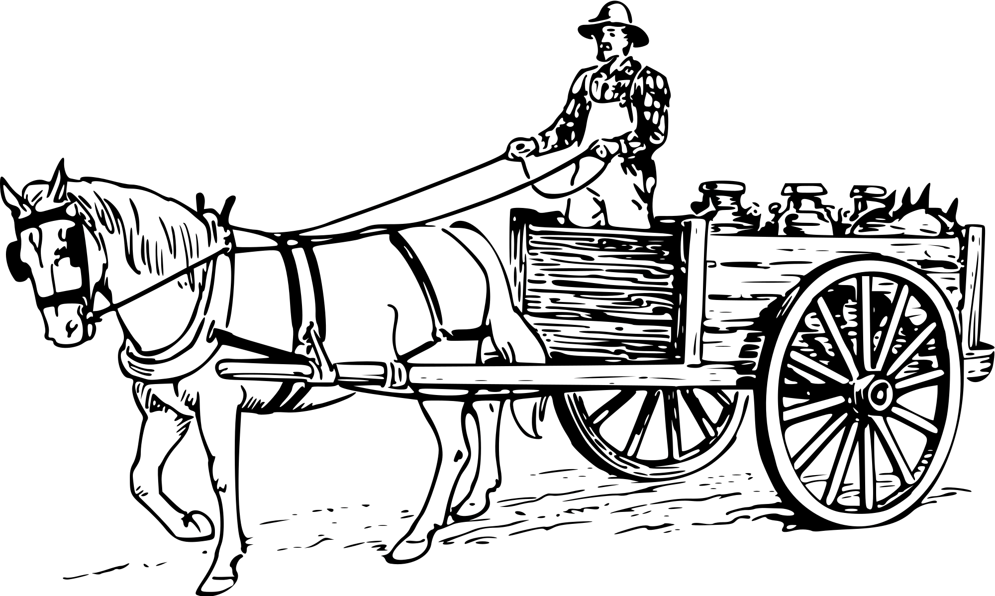 Vintage Cart coloring page - ColouringPages