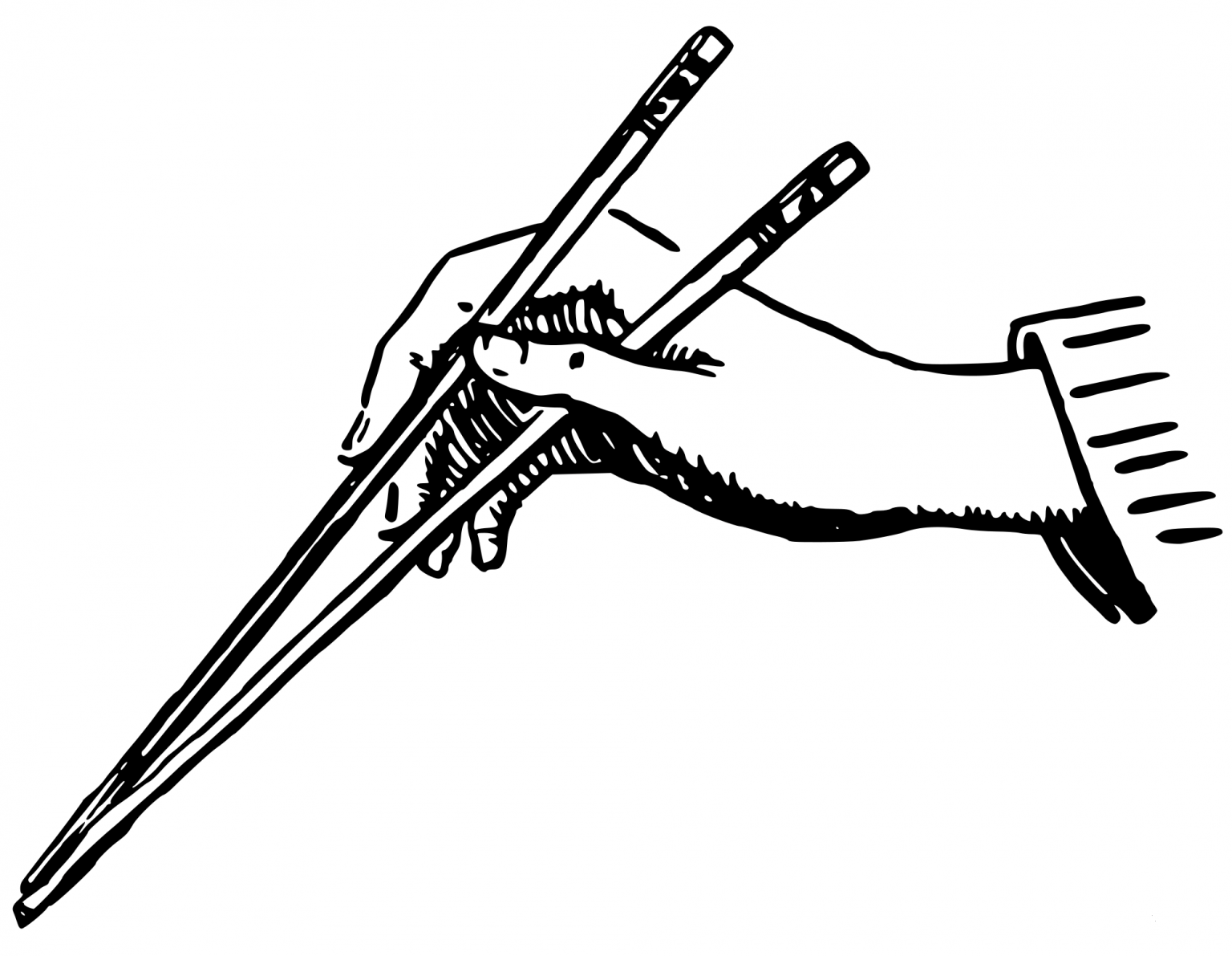 Vintage Chopsticks in a Hand coloring page - ColouringPages