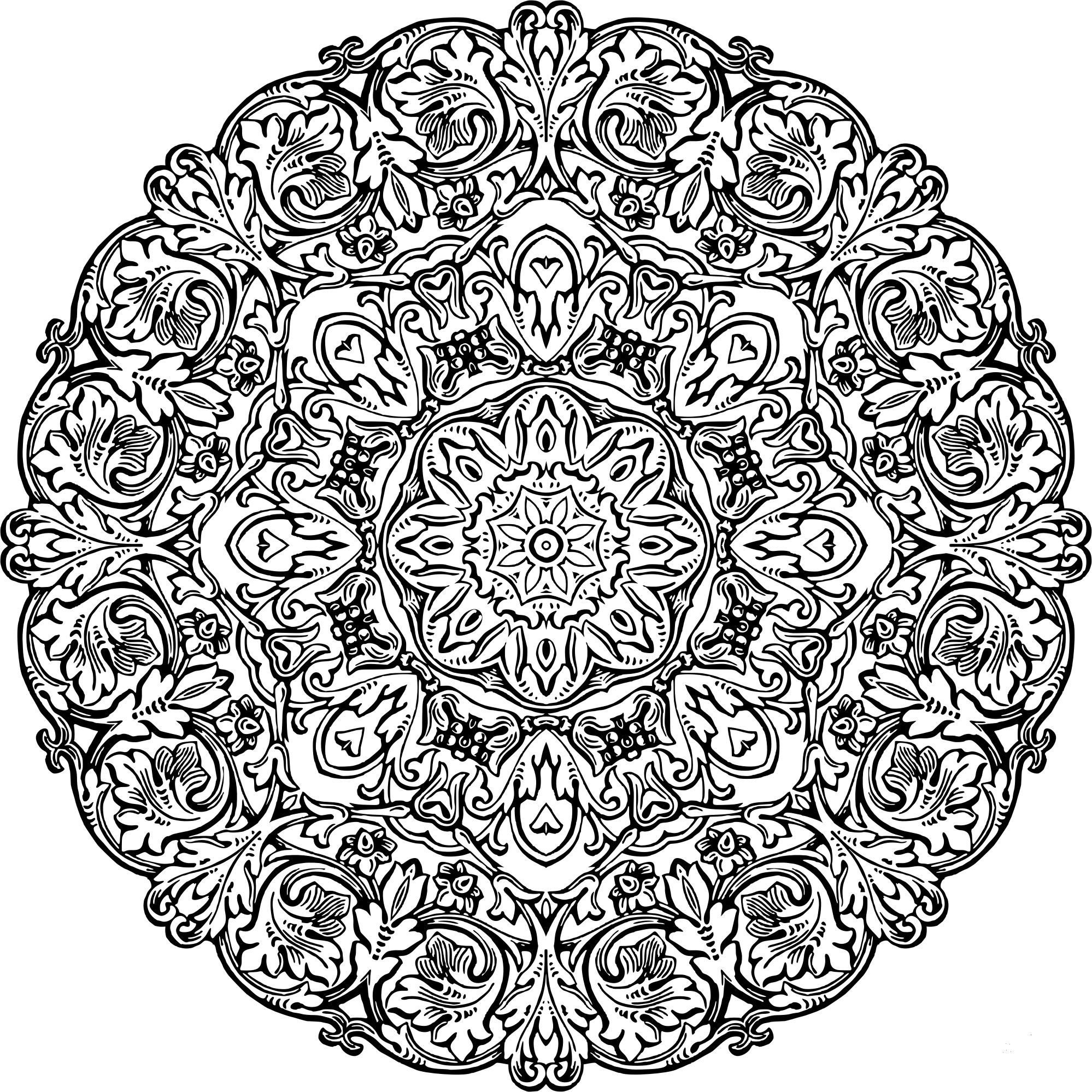 Vintage Circular Ornament coloring page - ColouringPages