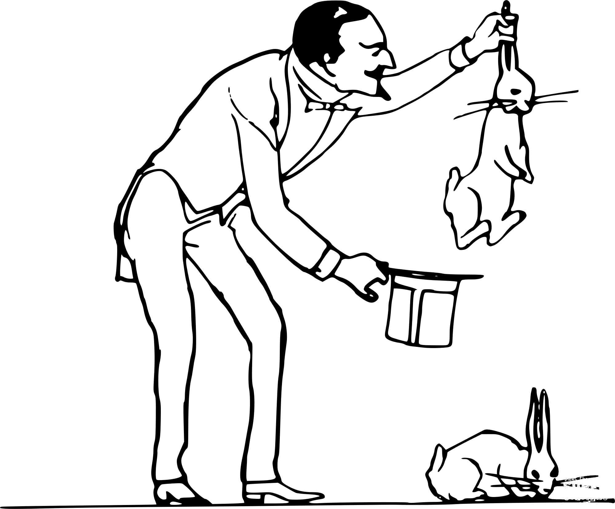 Vintage Classic Magician and Rabbit coloring page - ColouringPages