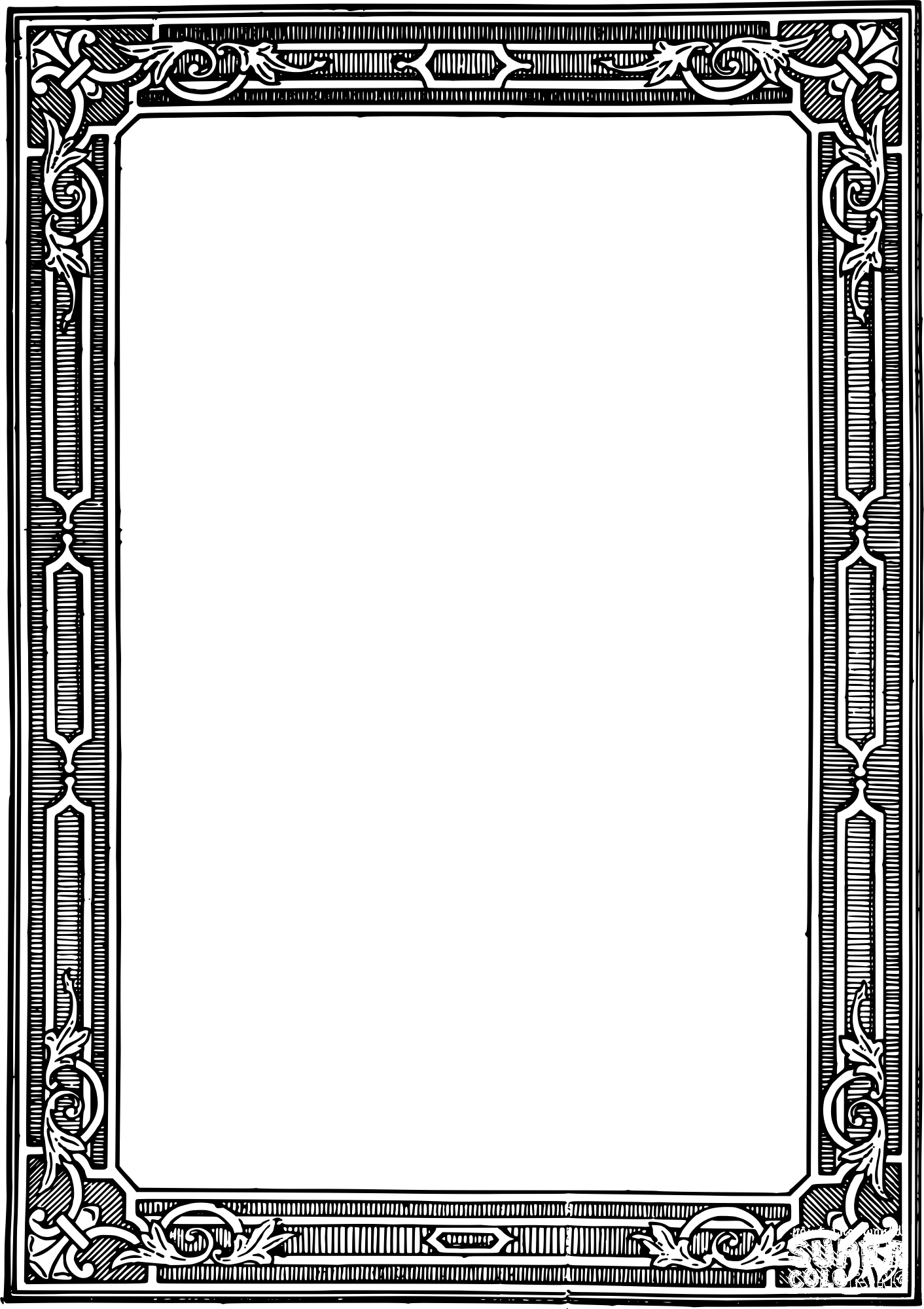 Vintage Classic Thick Border coloring page - ColouringPages