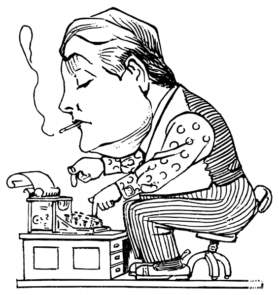 Vintage Classic Writer Typing coloring page - ColouringPages