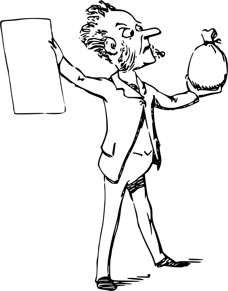 Vintage Comic Character - Angry Banker coloring page - ColouringPages