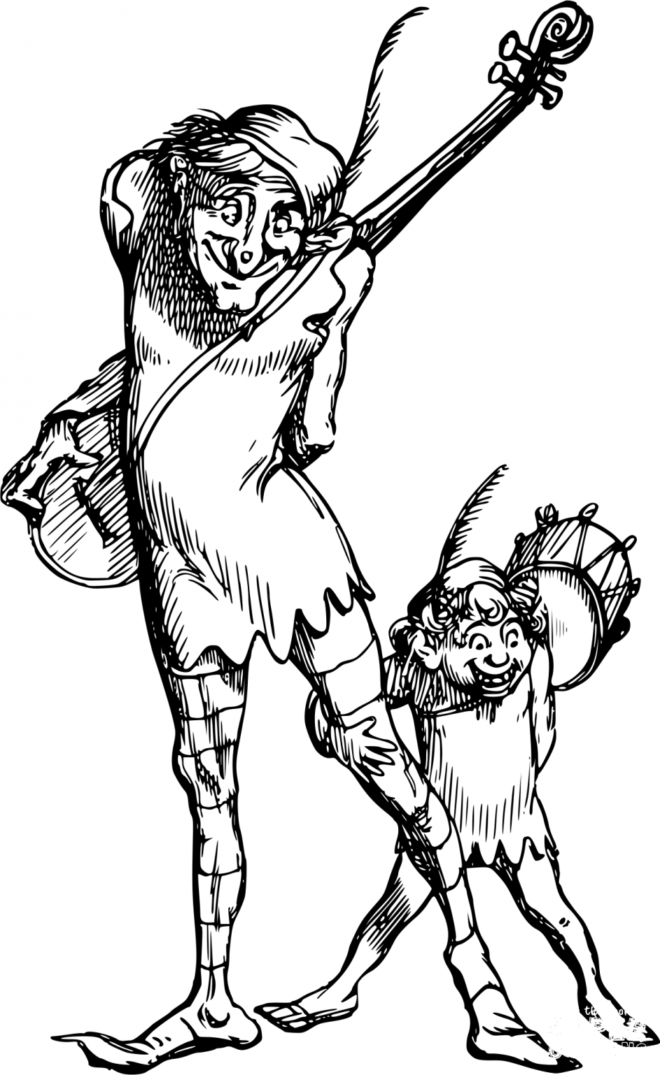 Vintage Comic Character - Court Jesters coloring page - ColouringPages