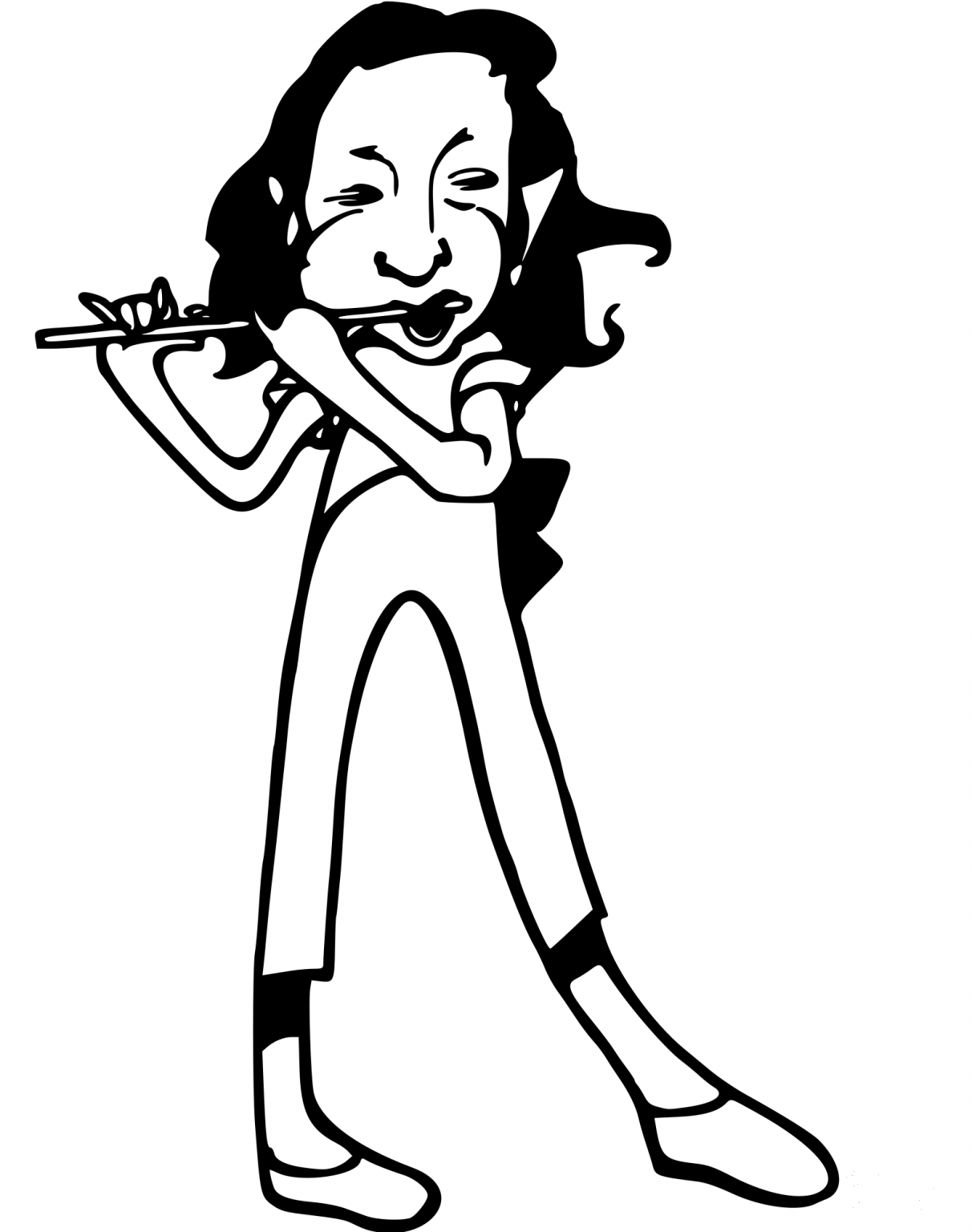 Vintage Comic Character - Flute Player coloring page - ColouringPages
