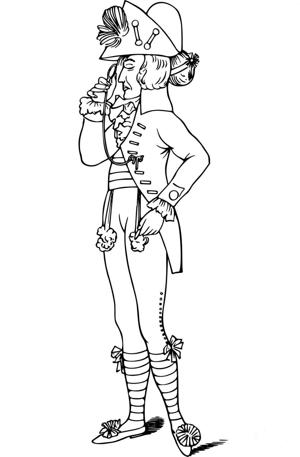Vintage Comic Character - General with Monocle coloring page ...