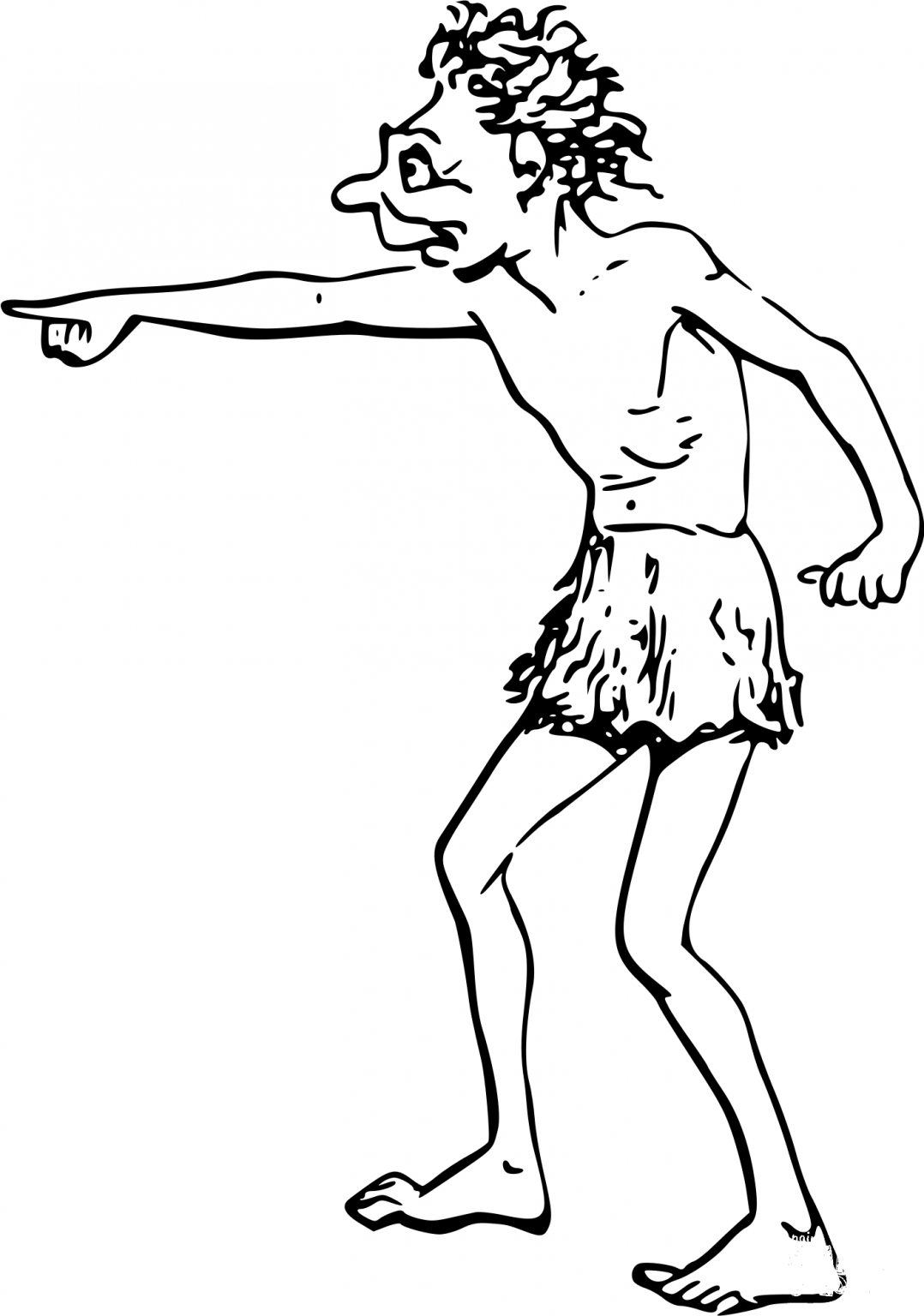 Vintage Comic Character - Pointing Savage Man coloring page ...