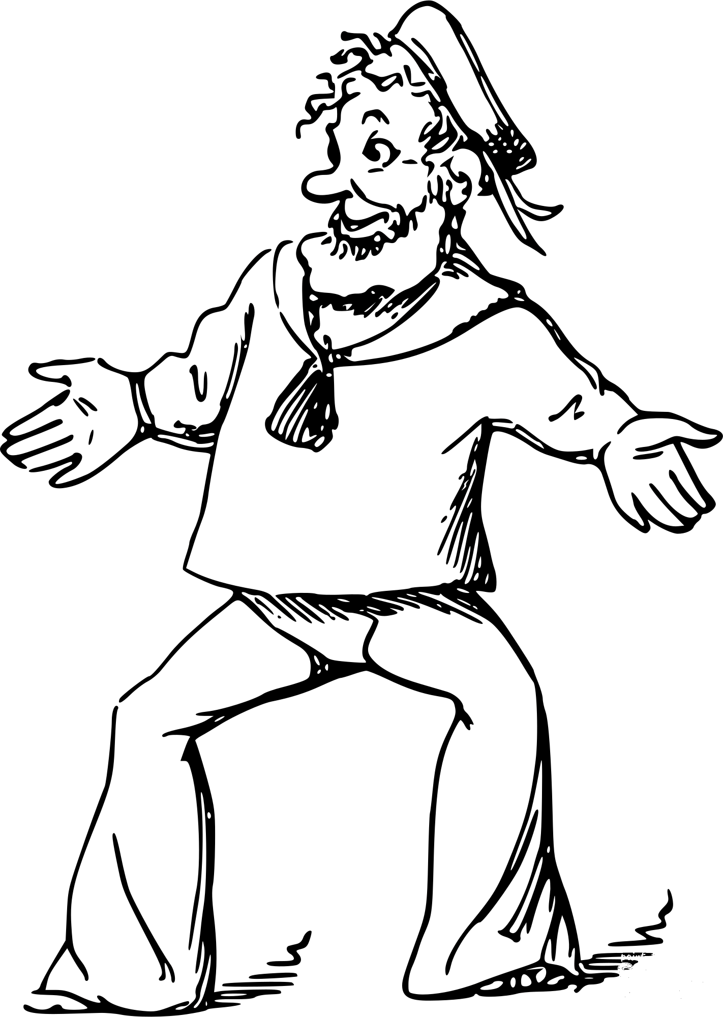 Vintage Comic Character - Sailor coloring page - ColouringPages