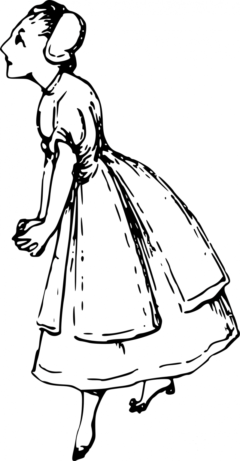 Vintage Comic Character - Shy Maid coloring page - ColouringPages