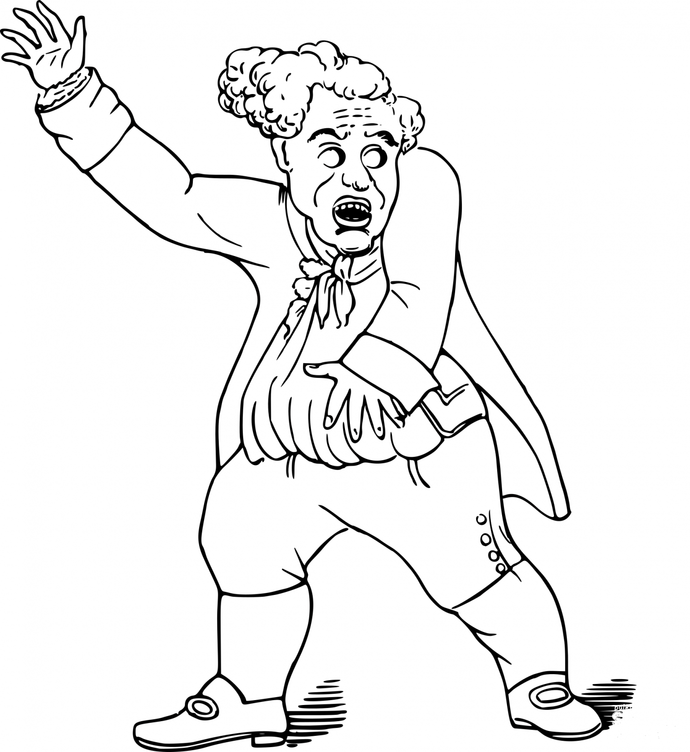 Vintage Comic Character - Surprised Actor coloring page - ColouringPages