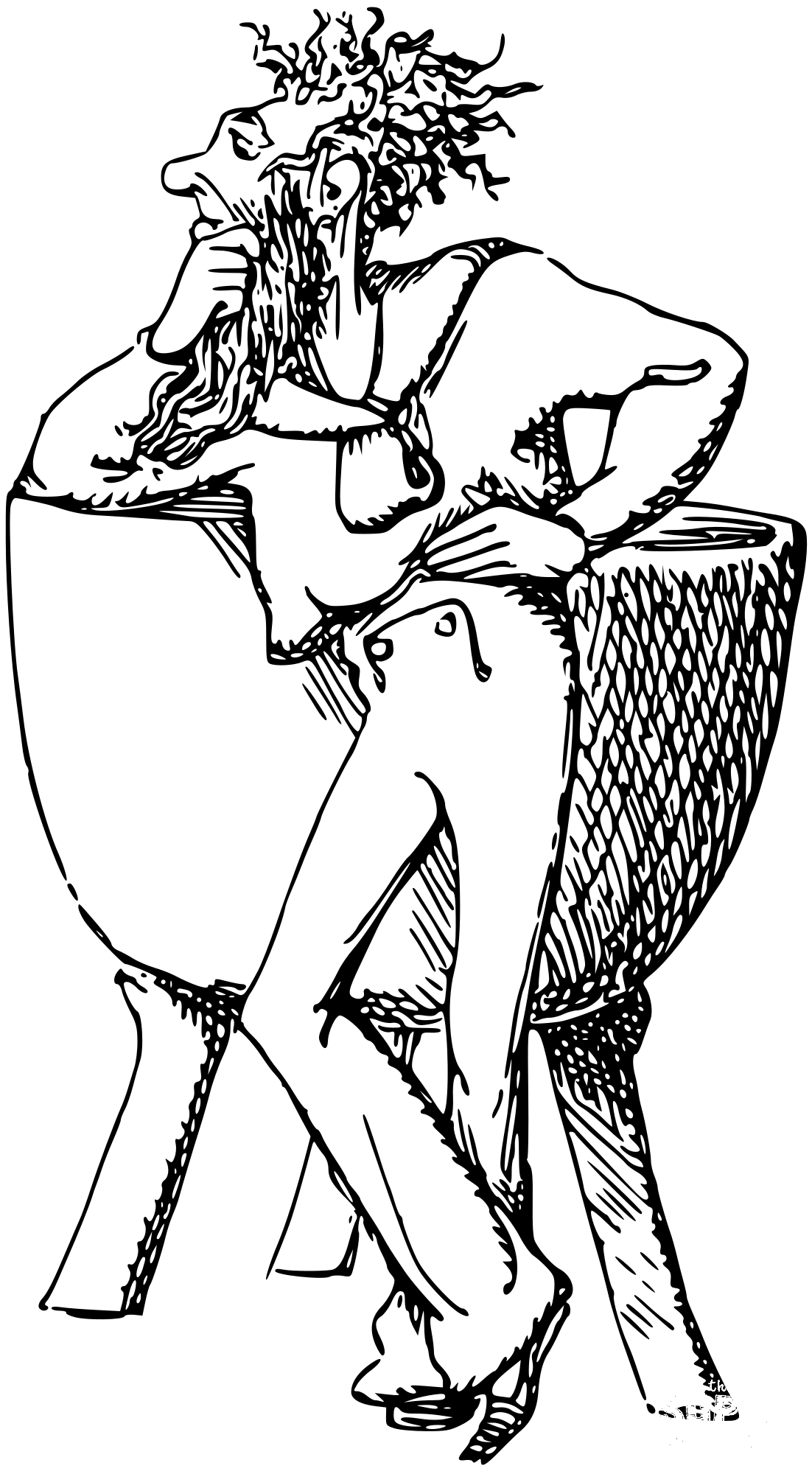 Vintage Comic Character - Thinking Sailor coloring page - ColouringPages