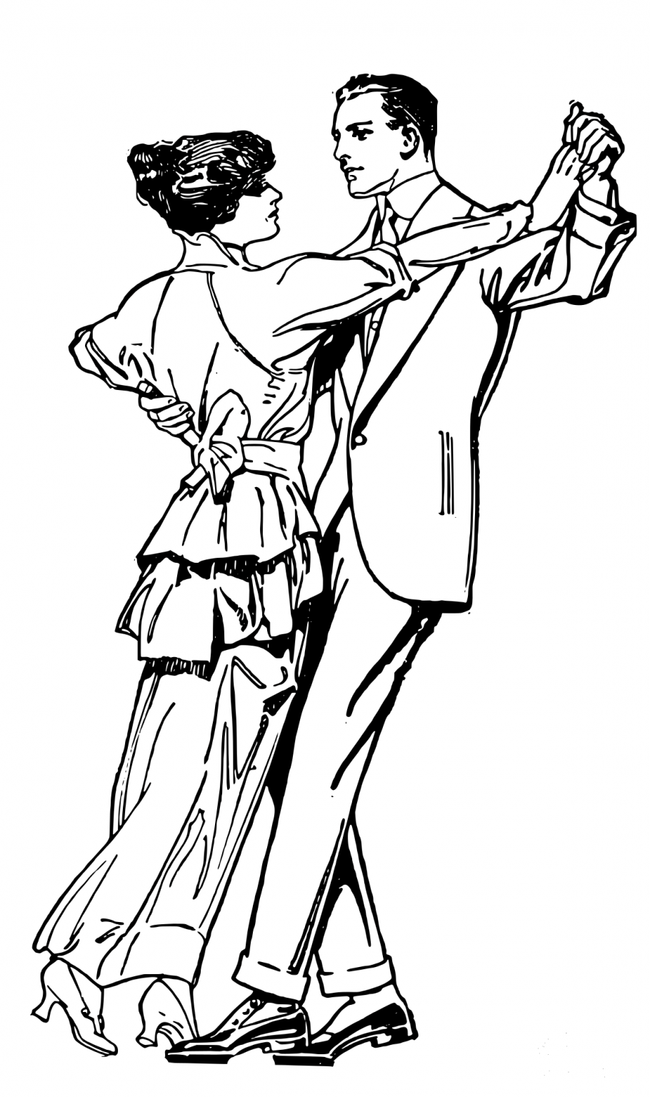 Vintage Dancing Couple coloring page - ColouringPages