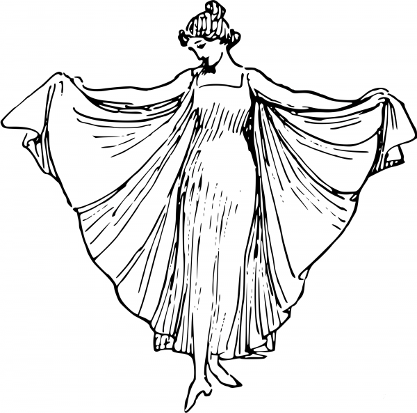 Vintage Dancing Lady coloring page - ColouringPages