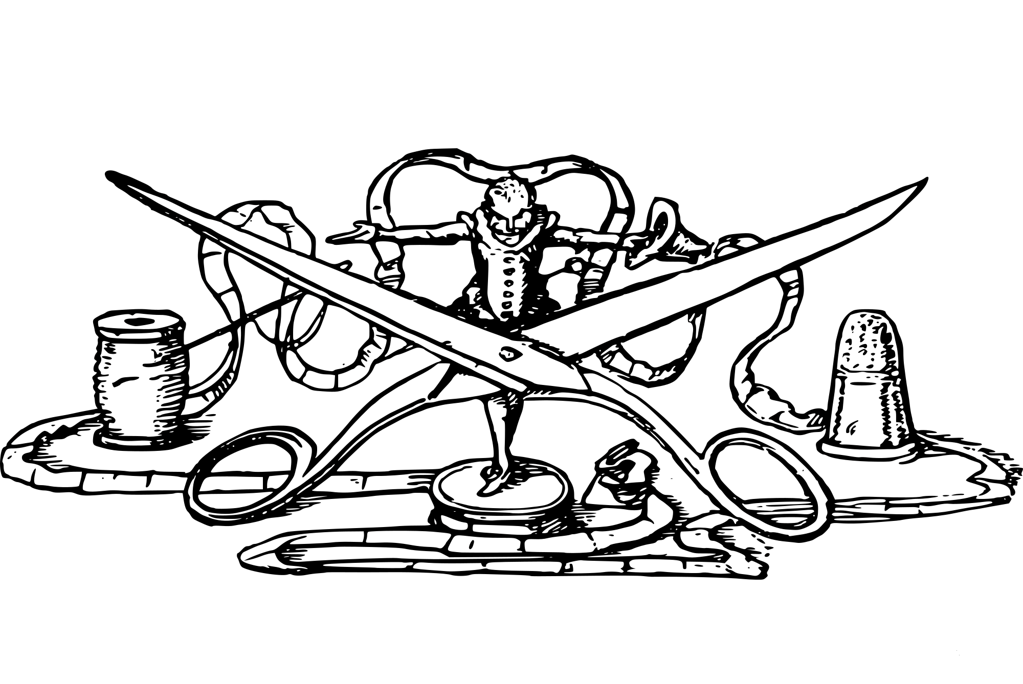Vintage Decorative Divider Scissors coloring page - ColouringPages