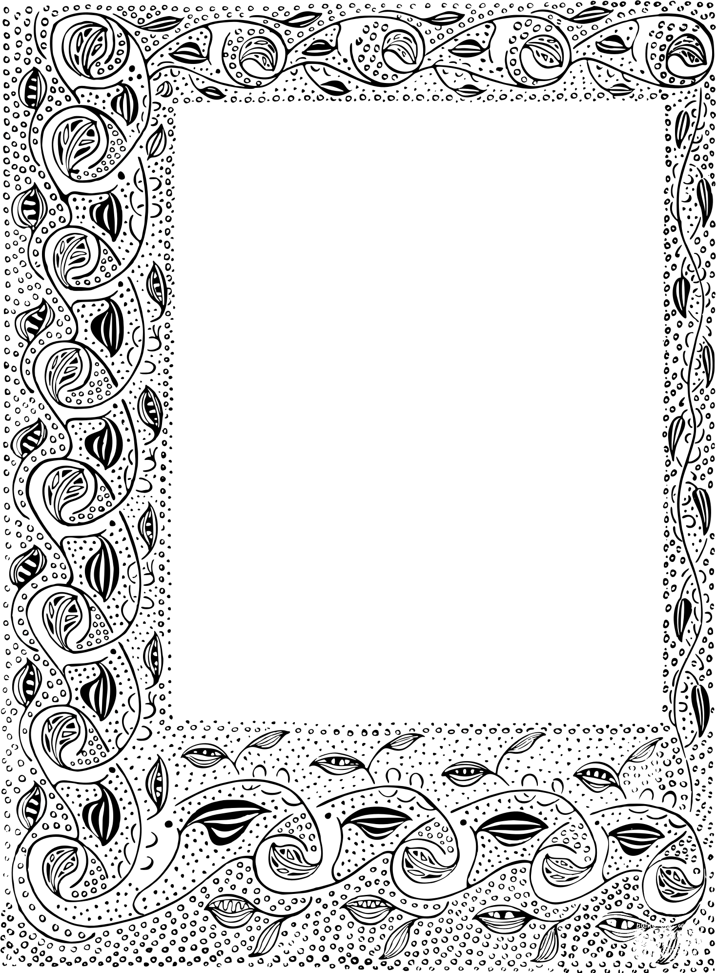 Vintage Floral Frame coloring page - ColouringPages