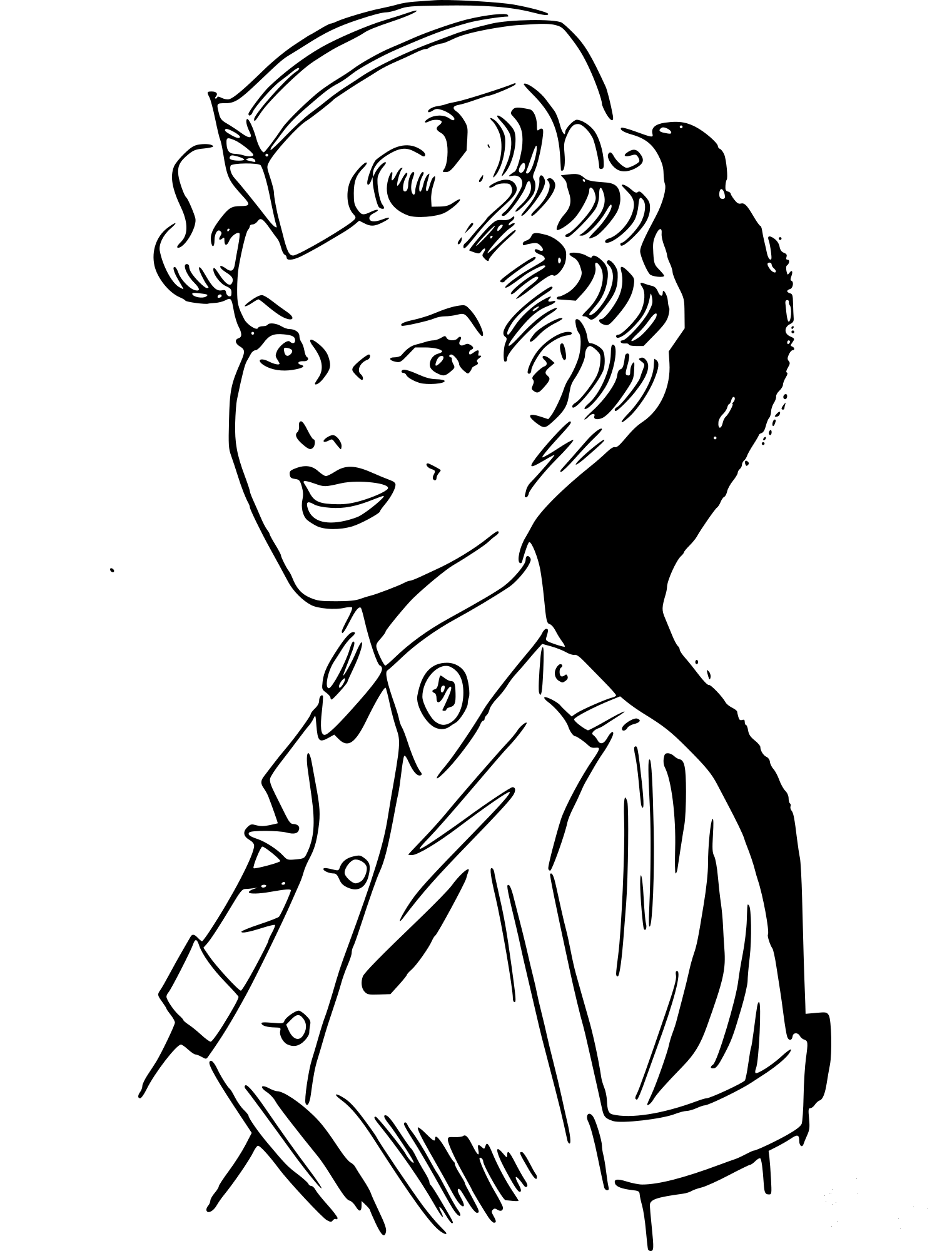 Vintage Gi Jane coloring page - ColouringPages