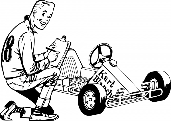 Vintage Gokart Checklist coloring page - ColouringPages