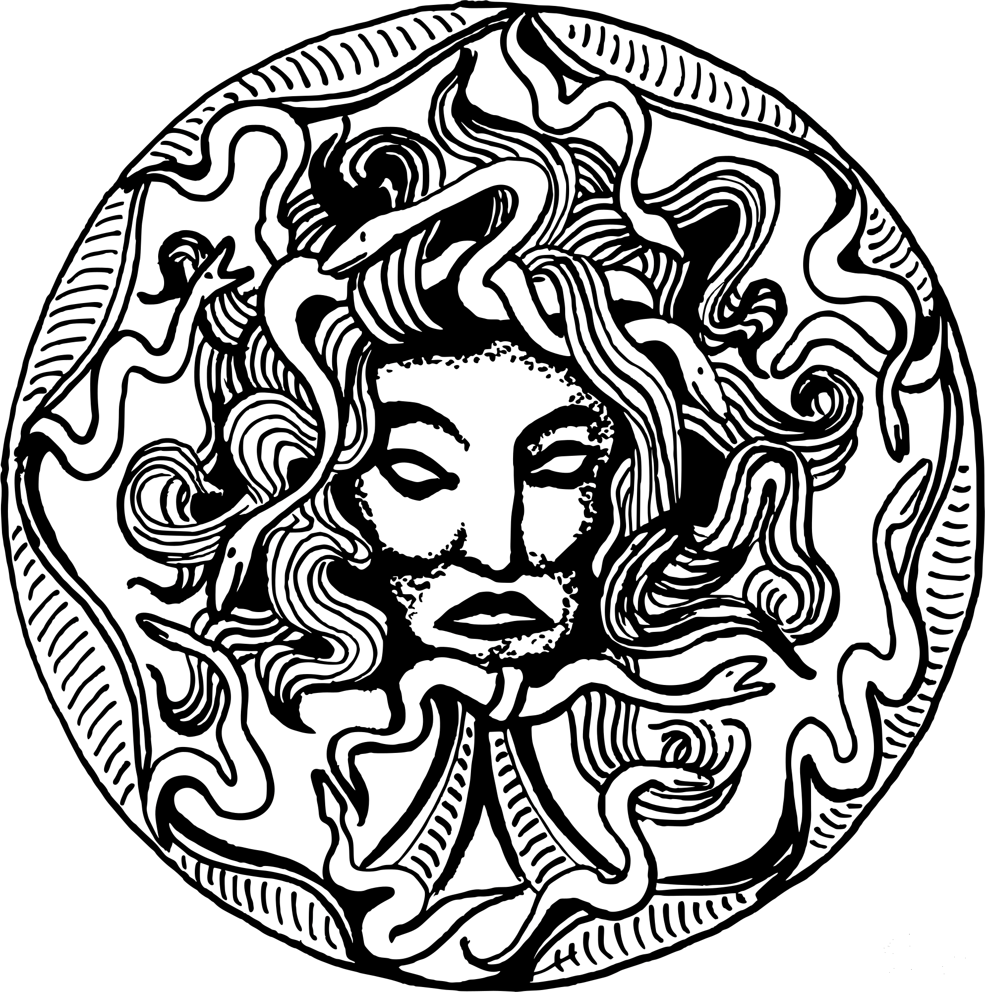 Vintage Gorgoneion coloring page - ColouringPages