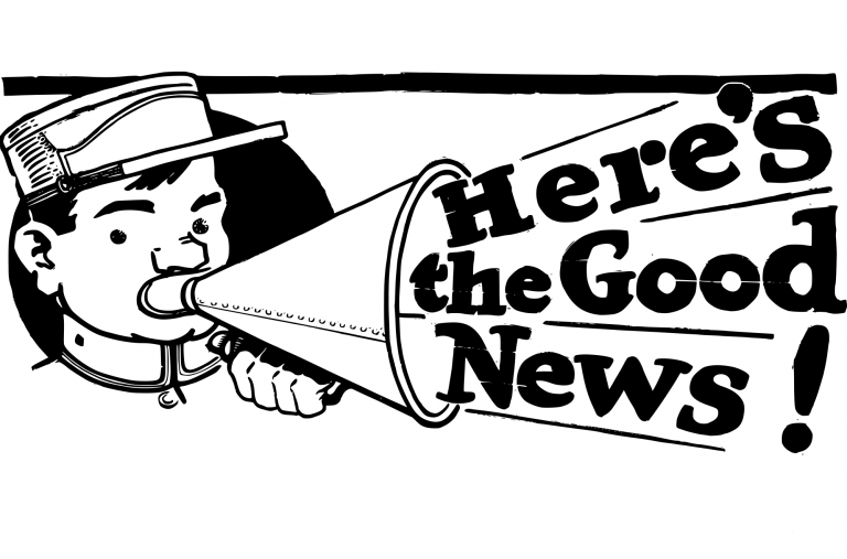 Vintage Heres the Good News coloring page - ColouringPages