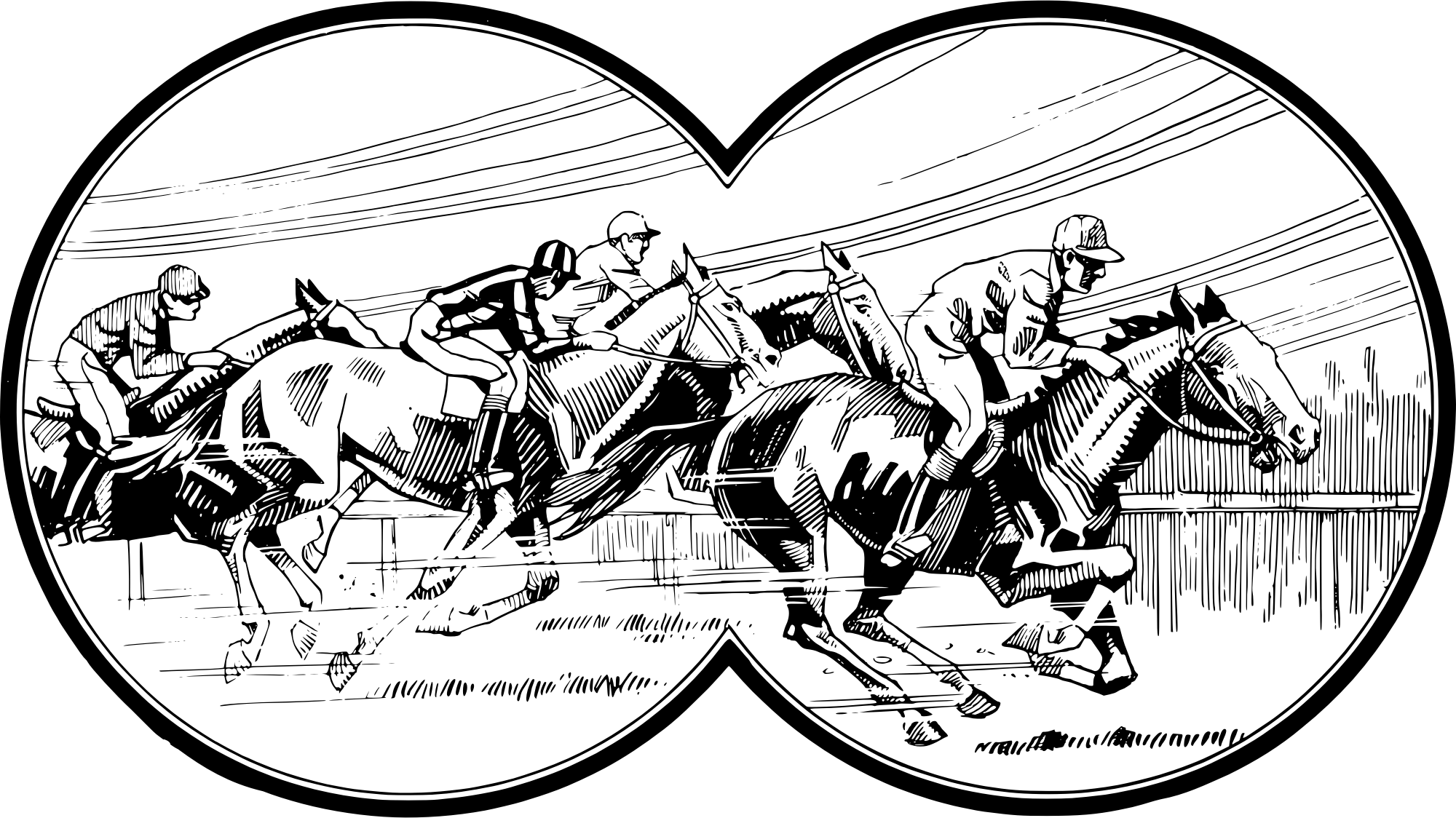 Vintage Horse Racing coloring page - ColouringPages