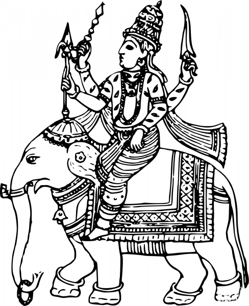 Vintage Indra coloring page - ColouringPages