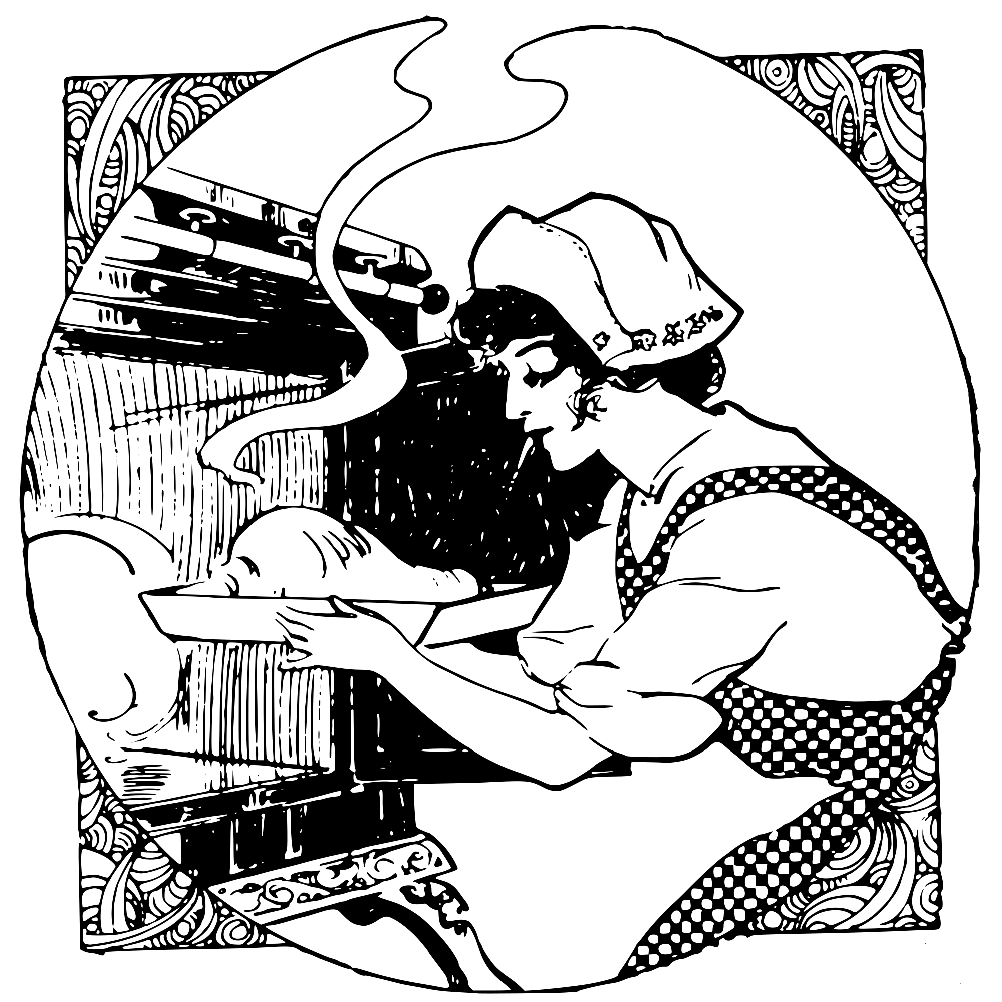 Vintage Lady Cooking coloring page - ColouringPages