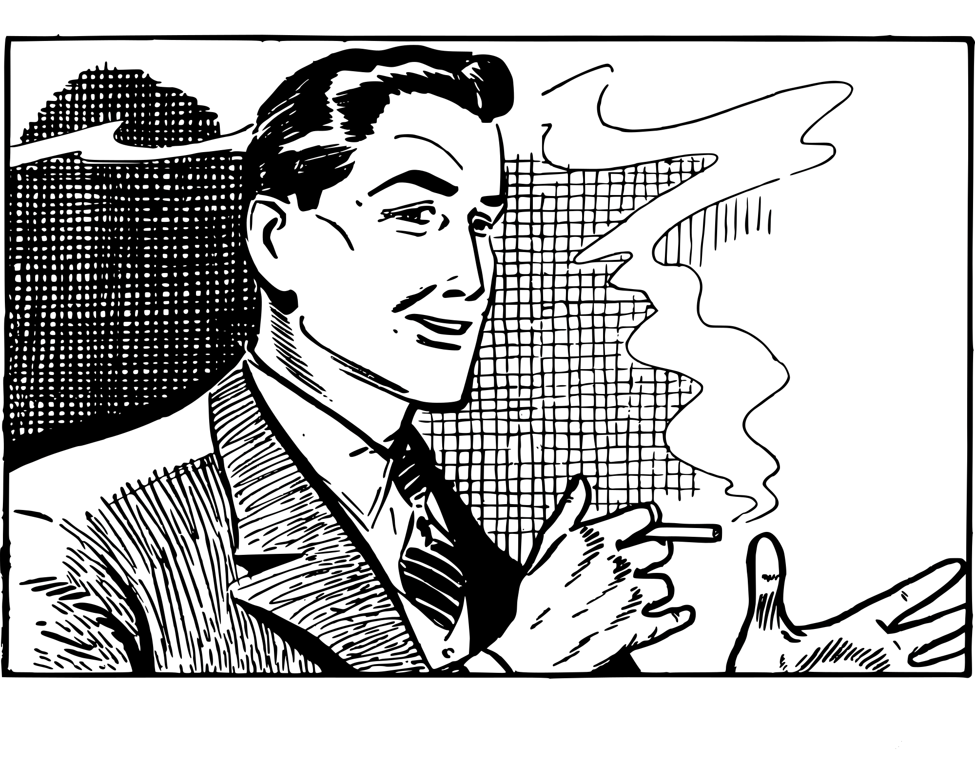 Vintage Man Smoking coloring page - ColouringPages