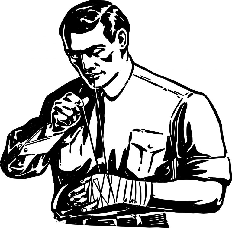 Vintage Man with Bandage coloring page - ColouringPages