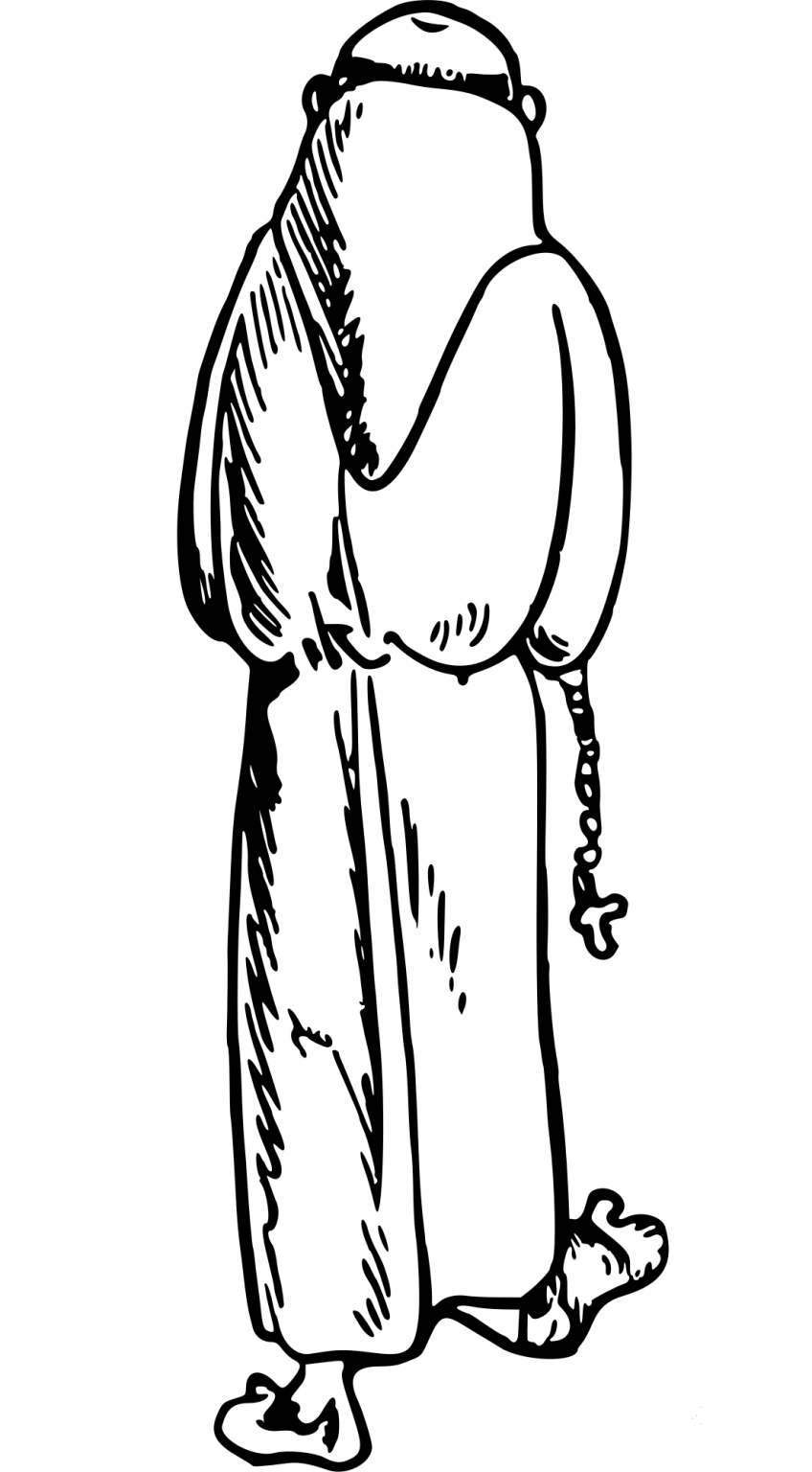 Vintage Monk coloring page - ColouringPages