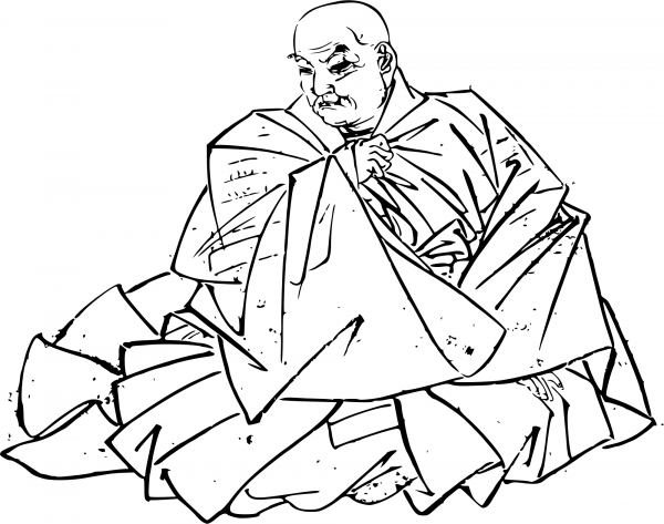 Vintage Monk Sketch coloring page - ColouringPages