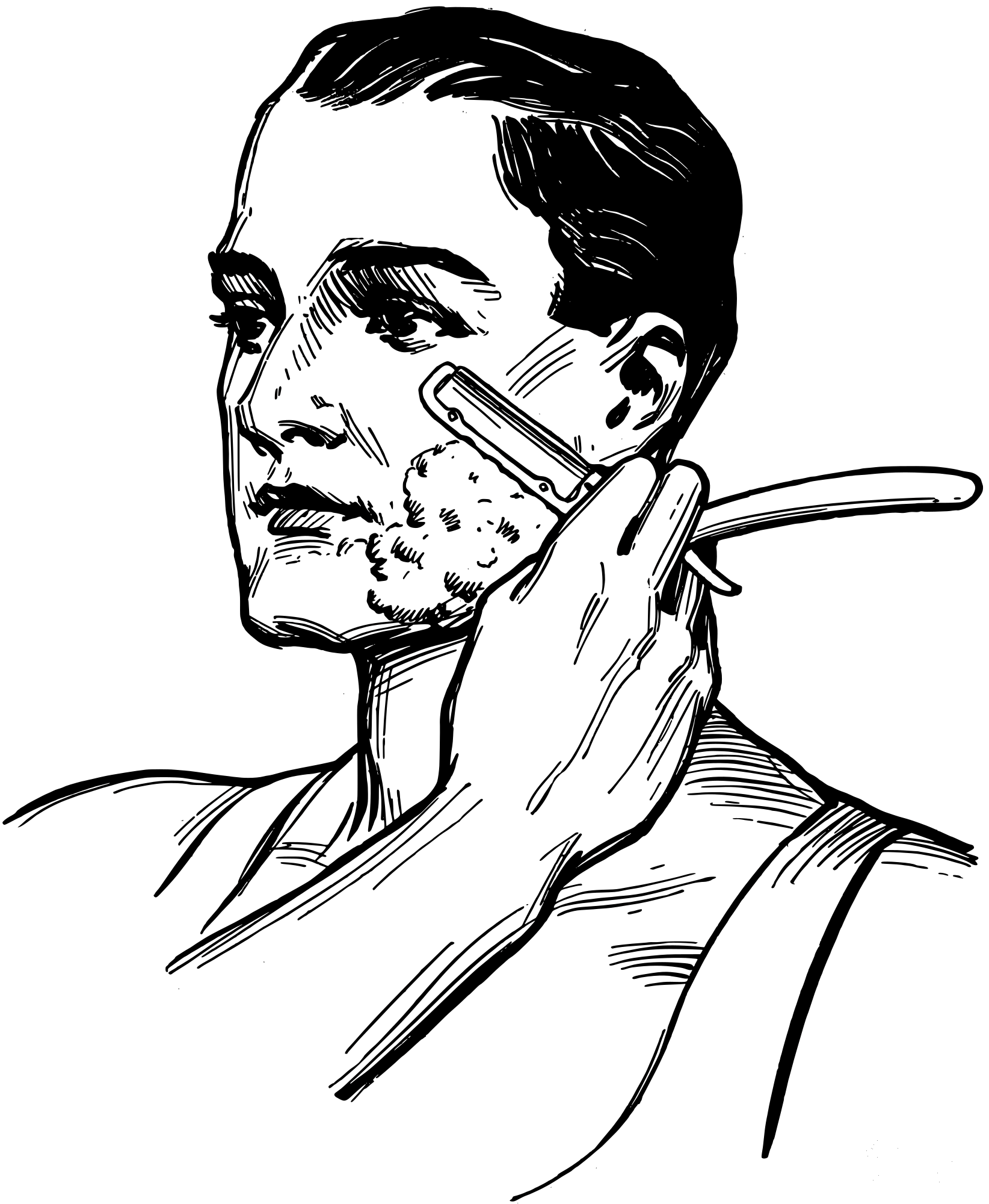 Vintage Old Fashioned Shaving Man coloring page - ColouringPages