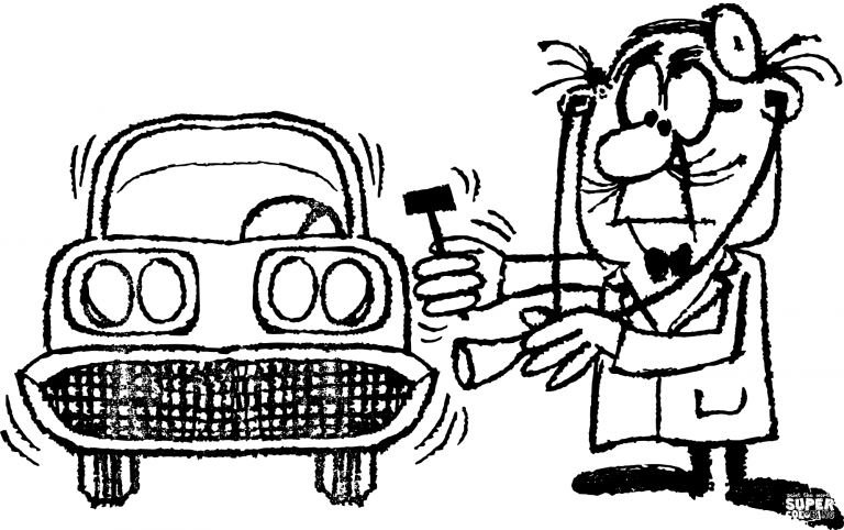 Vintage Retro Car Doctor coloring page - ColouringPages