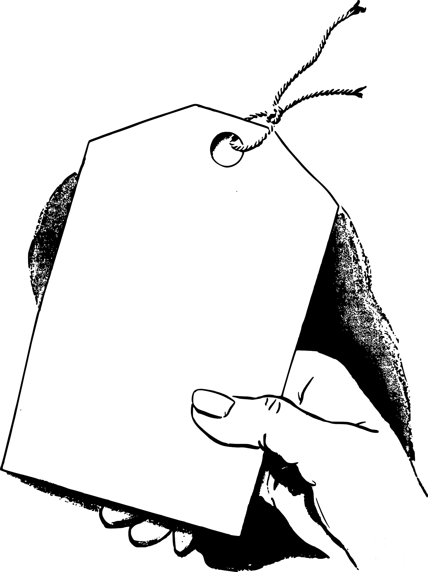 Vintage Retro Hand Holding Price Tag coloring page - ColouringPages