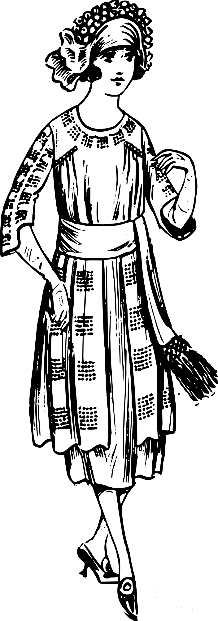 Vintage Retro Lady coloring page - ColouringPages