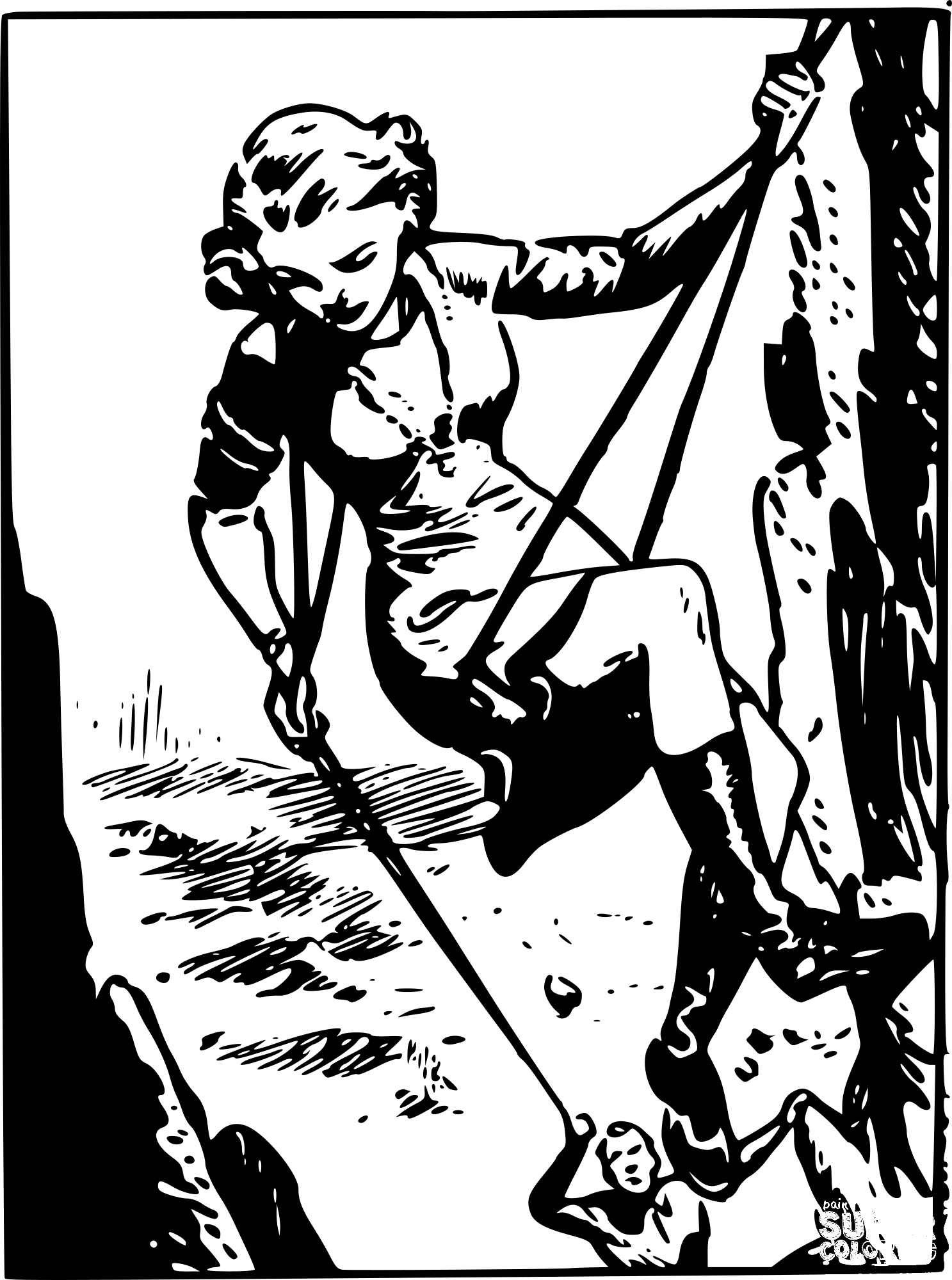 Vintage Rock Climbing coloring page - ColouringPages