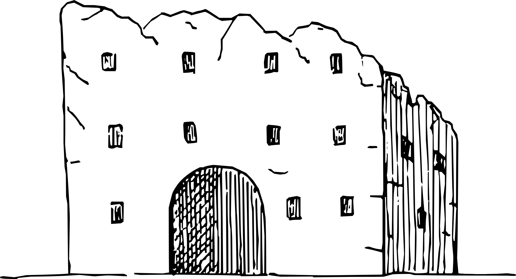 Vintage Ruined Building coloring page - ColouringPages