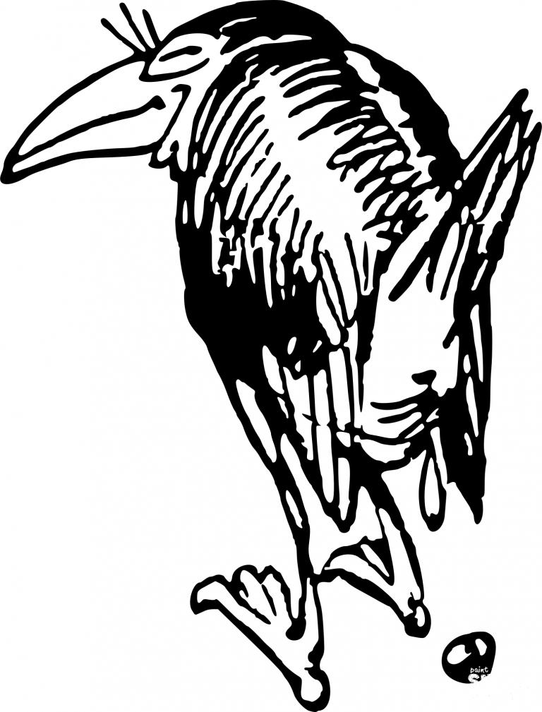 Vintage Scruffy Bird coloring page - ColouringPages