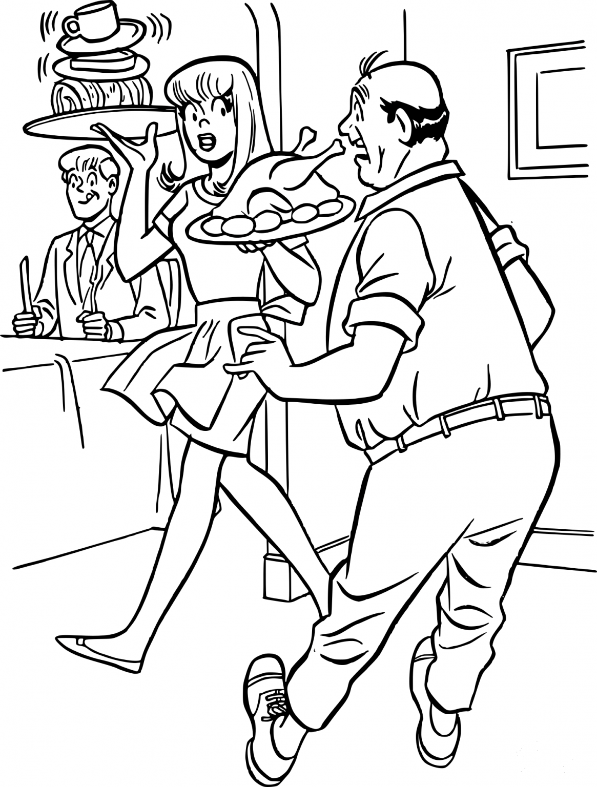 Vintage Serving Food coloring page - ColouringPages