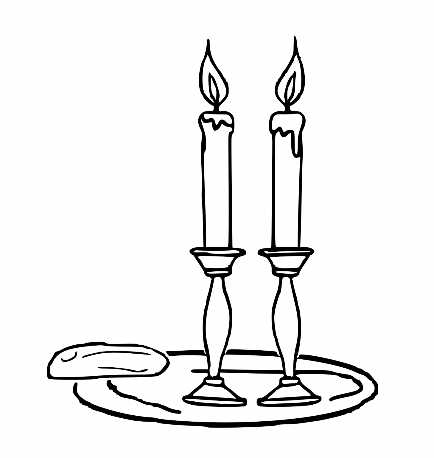 Vintage Shabbat Candles coloring page - ColouringPages