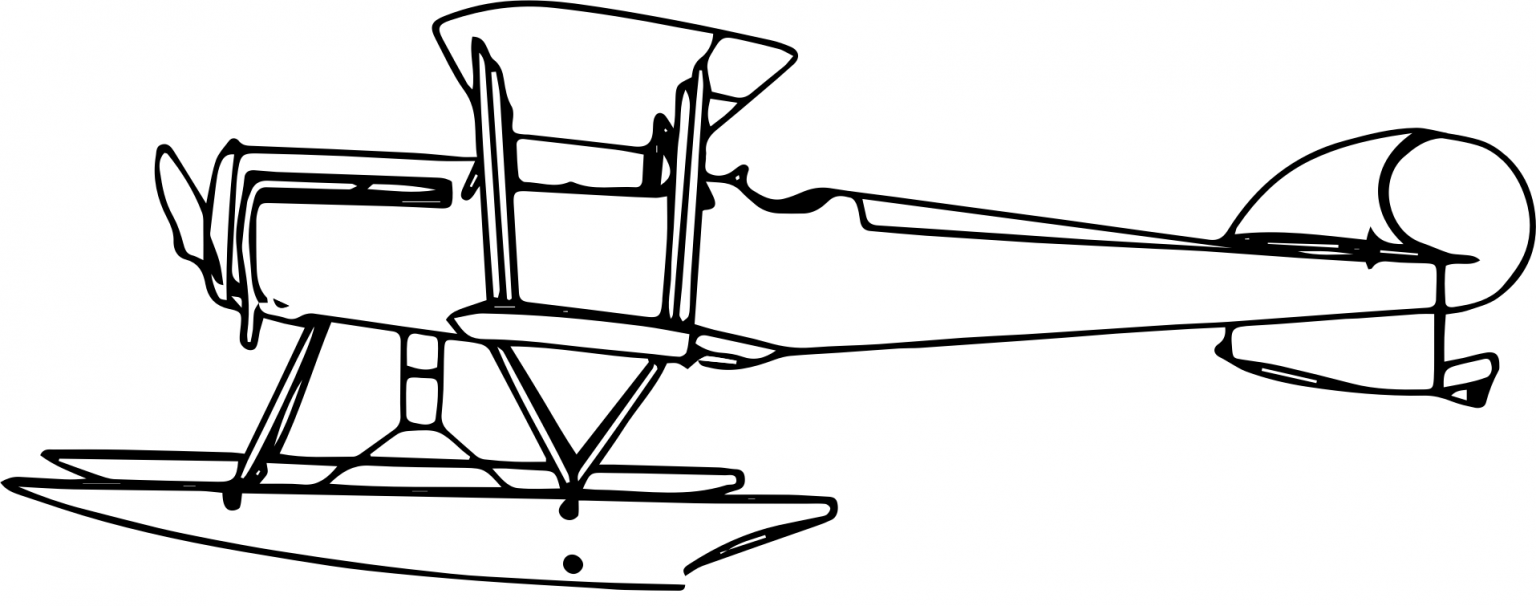 Vintage Short Shrimp Seaplane coloring page - ColouringPages