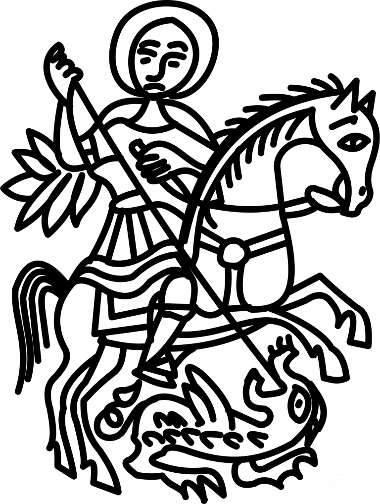 Vintage St George coloring page - ColouringPages