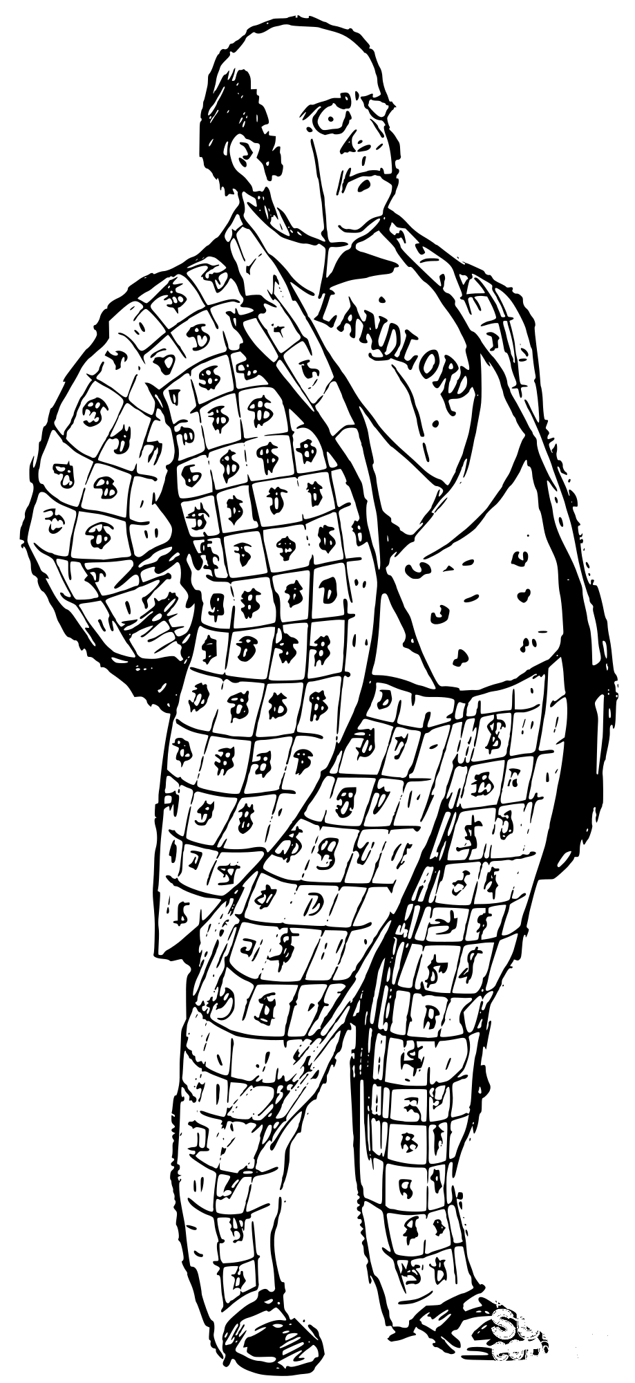 Vintage Standing Landlord coloring page - ColouringPages