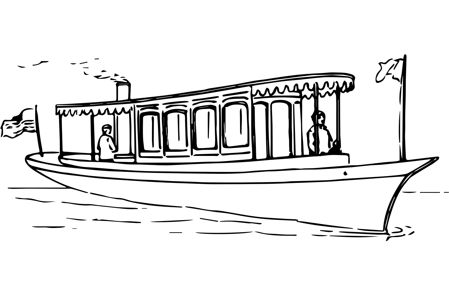 Vintage Steam Boat coloring page - ColouringPages
