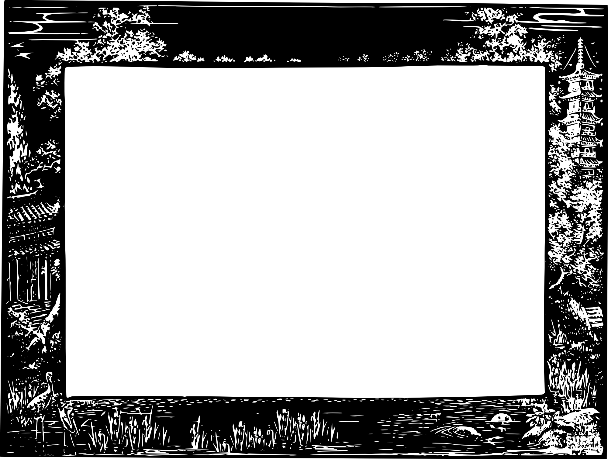 Vintage Stereotypical Asian Frame coloring page - ColouringPages