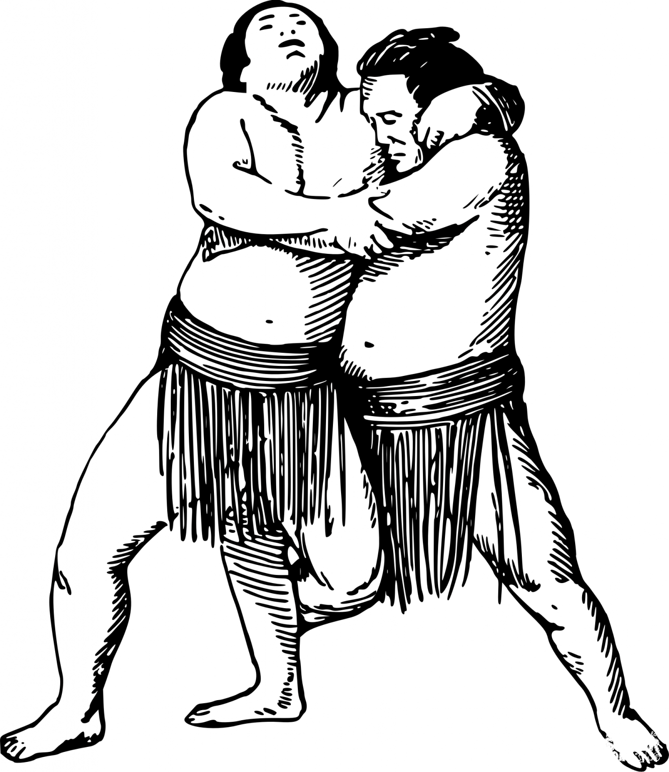 Vintage Sumo Wrestlers coloring page - ColouringPages