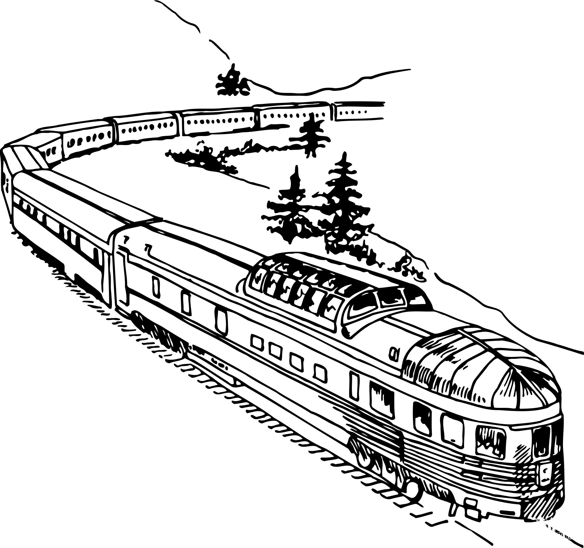 Vintage Train coloring page - ColouringPages