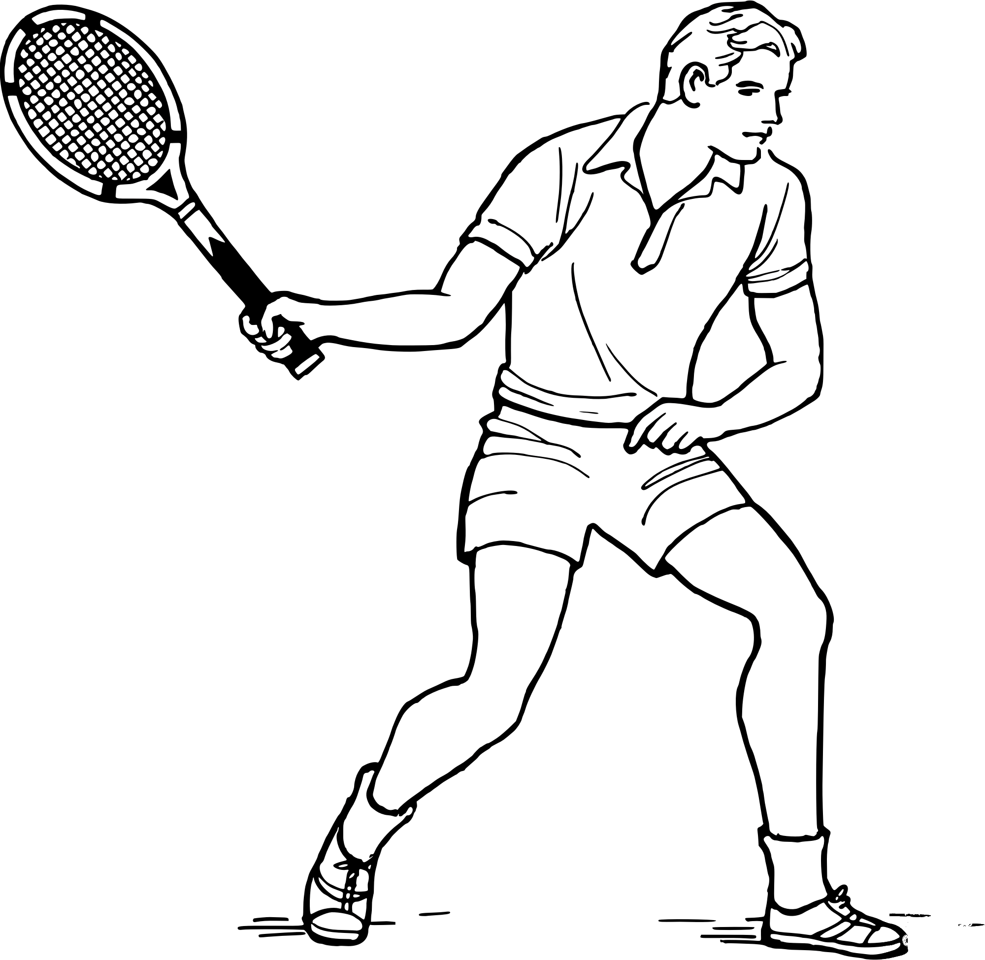 Vintage Vintage Tennis Player coloring page - ColouringPages