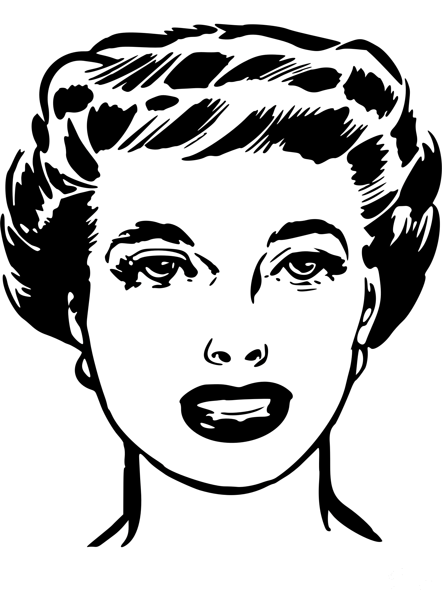 Vintage Womans Face coloring page - ColouringPages