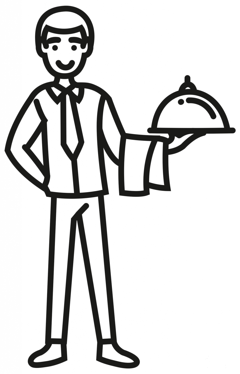 Waiter coloring page - ColouringPages
