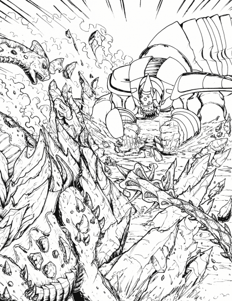 When Kaiju Worlds Collide 5 coloring page - ColouringPages